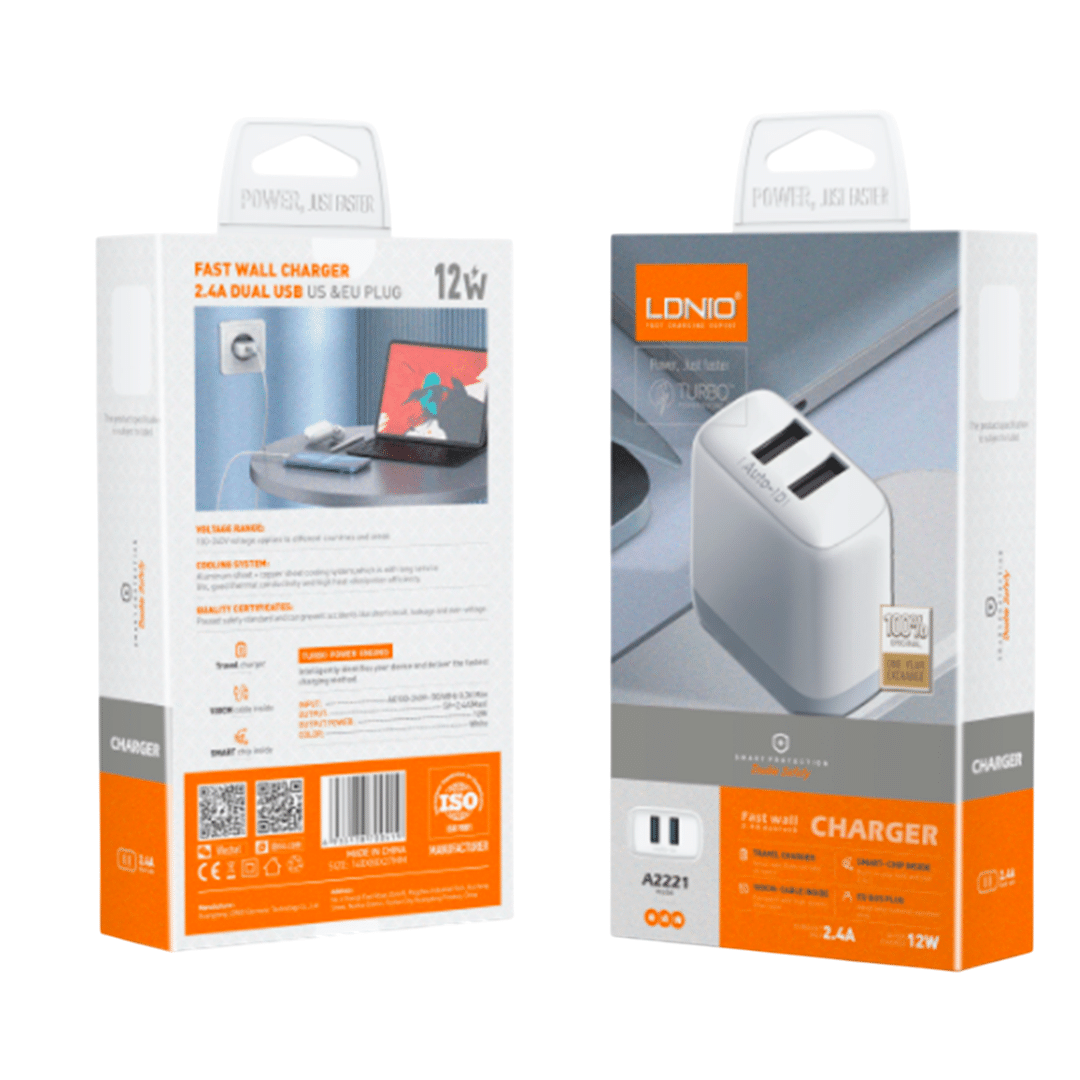 A2221-12W 2USB | Cargador Rápido De Pared – LDNIO